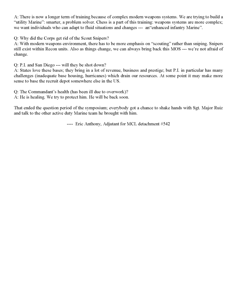 Meeting with Sergeant Major Carlos Ruiz - Granite State Marines